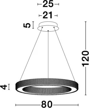 Závěsné LED svítidlo NOVA LUCE FIORE 80W 3000K 9285810 stmívatelné Triac