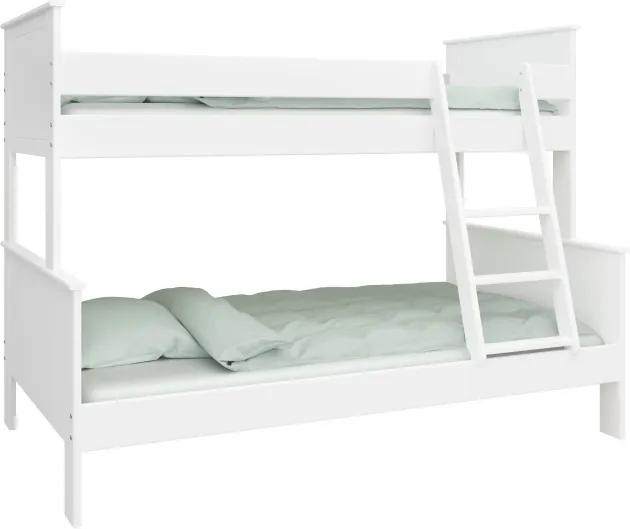 Patrová postel Daisy s rozšířeným spodním lůžkem - bílá