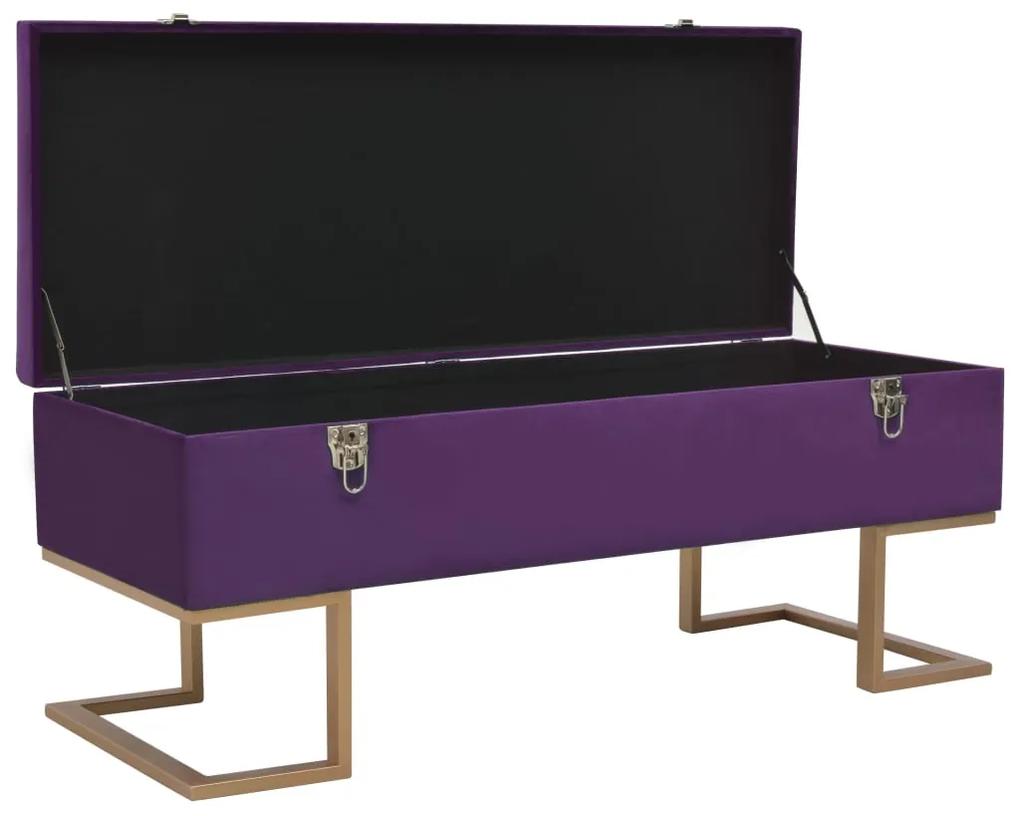 vidaXL Lavice s úložným prostorem 105 cm fialová samet
