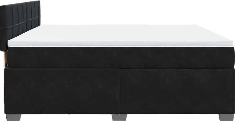 Box spring postel s matrací černá 180x200 cm samet 3288680