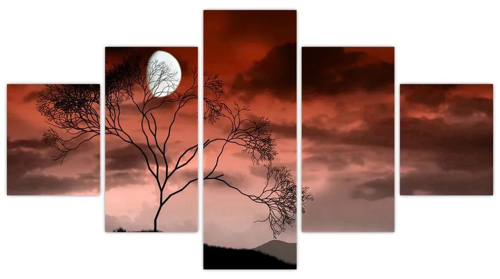 Obraz - Měsíc osvětlující noc (125x70 cm)