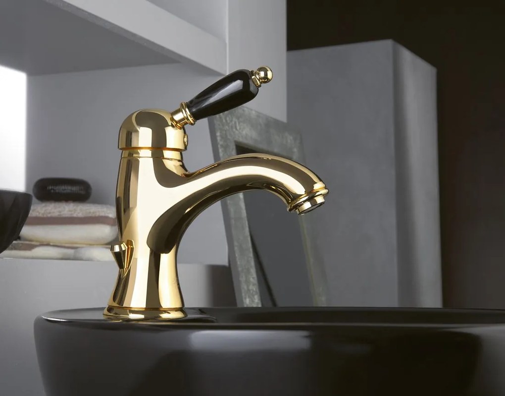 Sapho Sapho, KIRKÉ BLACK nástěnná vanová baterie, černá páčka, chrom, KI10NC