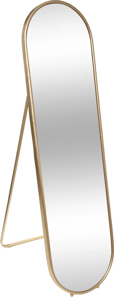 Velké stojací zrcadlo EDI se zlatým rámem, 43,5 x 160 cm