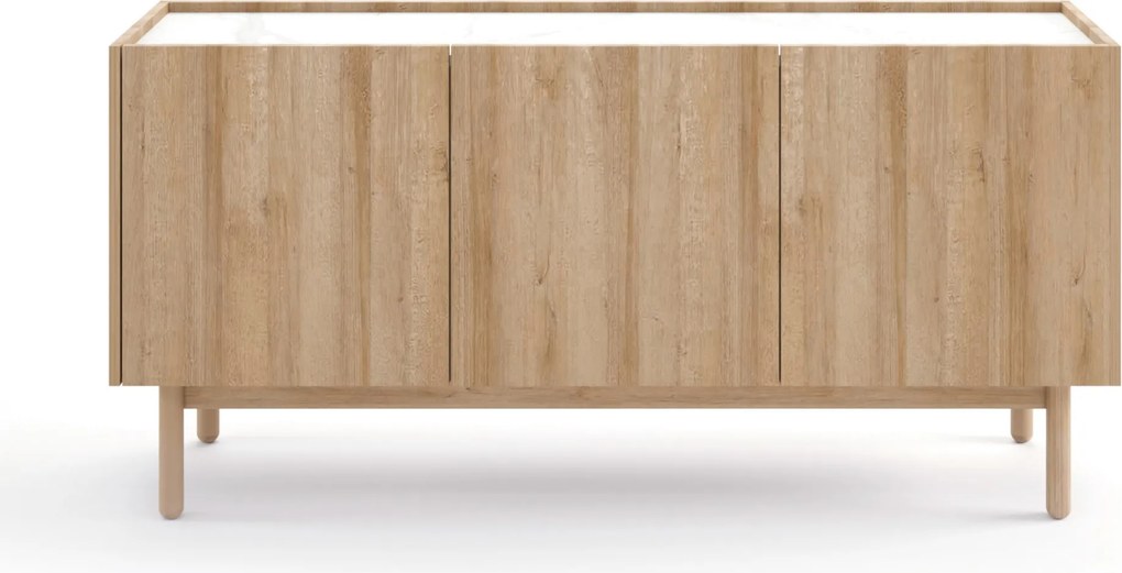 PSK Komoda BORA, Riviera/Marmur Bianco 144 cm