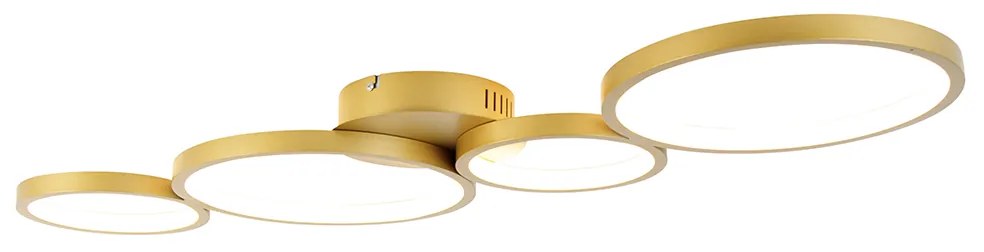 Stropní svítidlo zlaté včetně LED 3-stupňové stmívatelné 4-světlo - Lupolo