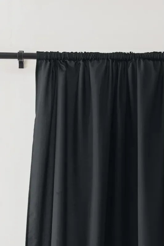Závěs OXFORD LIGHT 140x250 cm, černý Zavěšení: Řasící páska