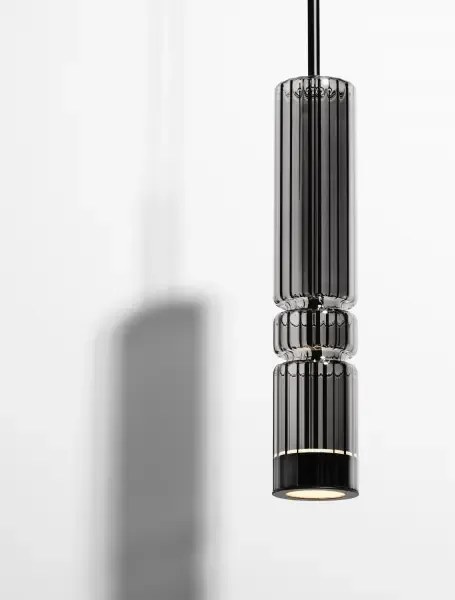LED černo-šedý moderní lustr Bento 180