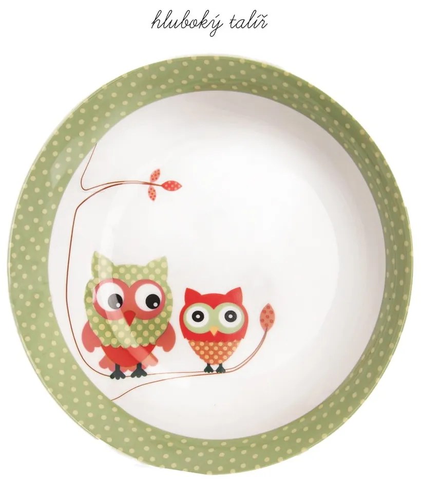 3dílný dětský porcelánový jídelní set Orion Owl