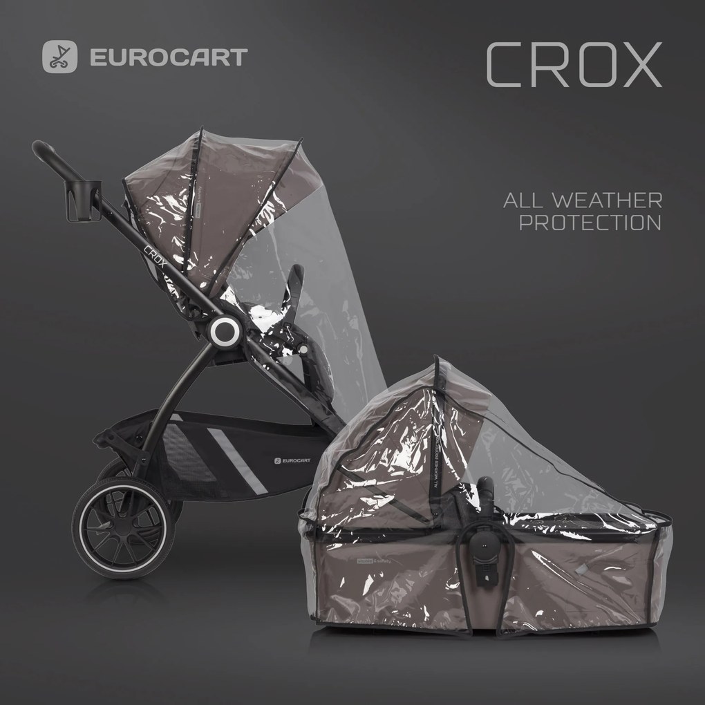 Hluboká vanička pro dětský kočárek Euro-Cart Crox Taupe