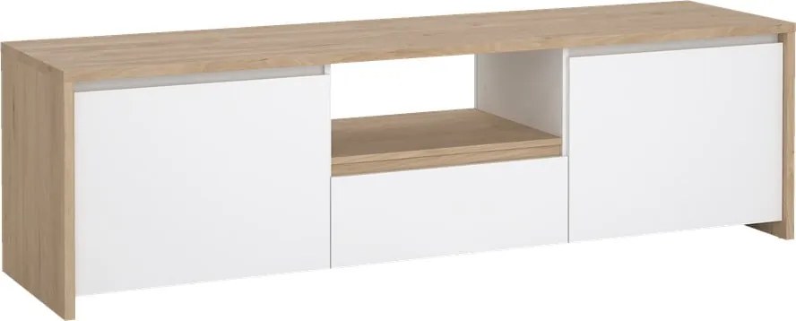 Bílý/v přírodní barvě TV stolek v dekoru dubu 179x52x48 cm Next – Tvilum