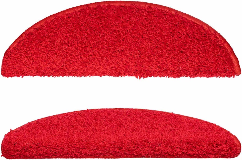 Schodové rohože 10 ks 56 x 17 x 3 cm červené, půlkulaté 149797
