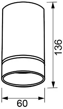 Mantra Split, stropní válcové svítidlo s průsvitným proužkem 1xGU10, černá, průměr 6cm