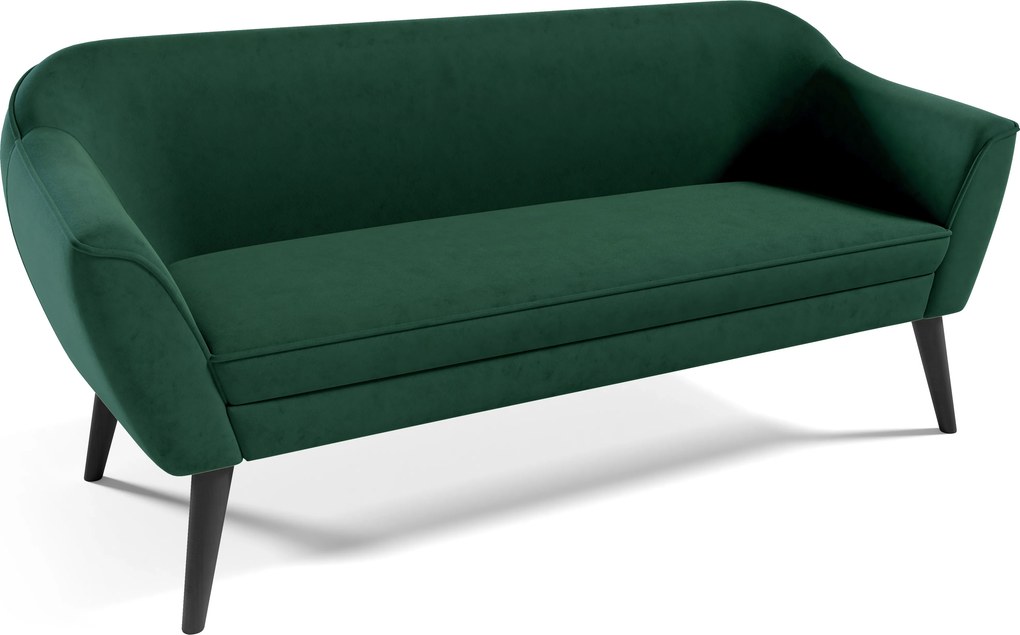 Eka Pohovka FLIX, 185 cm Látka Velutto: Černá (Velutto 20), Výběr nohou: Černé