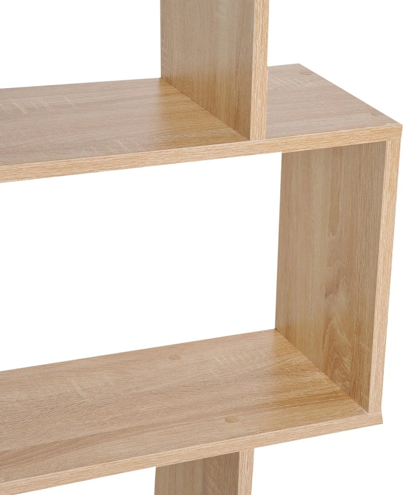 HOMCOM Knižní polička Zigzag v moderním designu 80Š x 23H x 192V cm, 6 úrovní, barva světlého dubu | Aosom