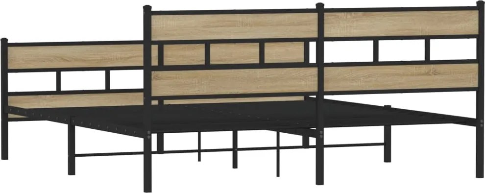 Kovový rám postele bez matrace dub sonoma 183 x 213 cm 3308473