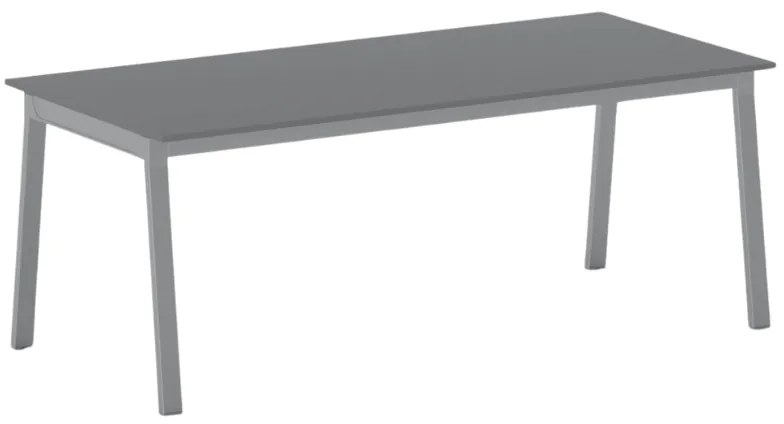 Jednací kancelářský stůl PRIMO BASIC, 200x90 cm, šedostříbrná podnož, grafit