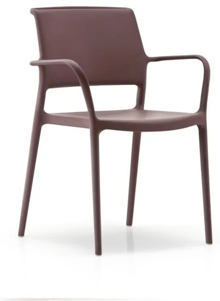 Hnědá židle s područkou Pedrali Ara