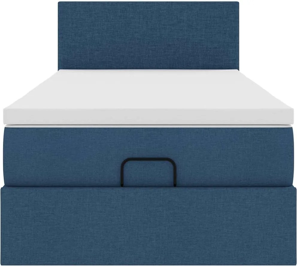 Osmanský postel s matrací modrá 100x200 cm textil 3311358