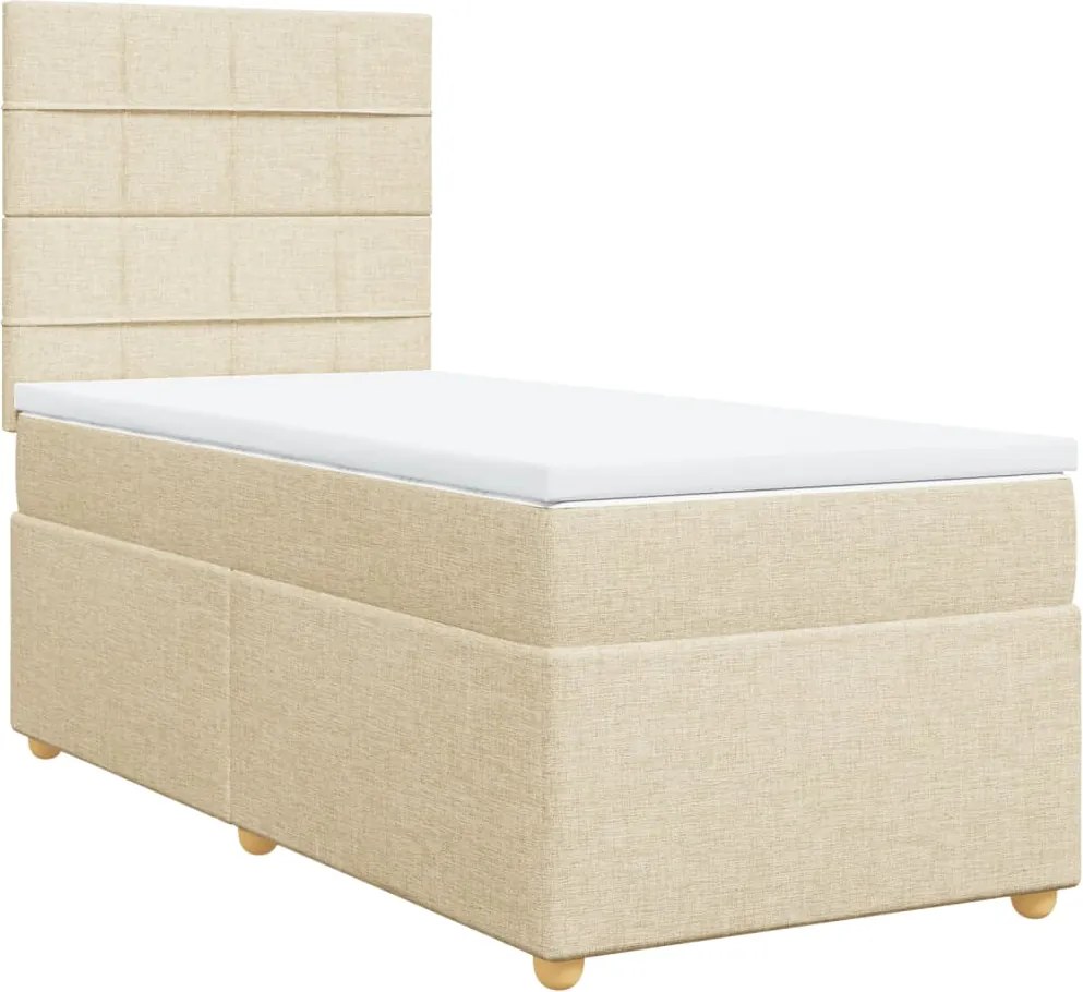 Box spring postel s matrací krémová 80 x 200 cm textil 3291112