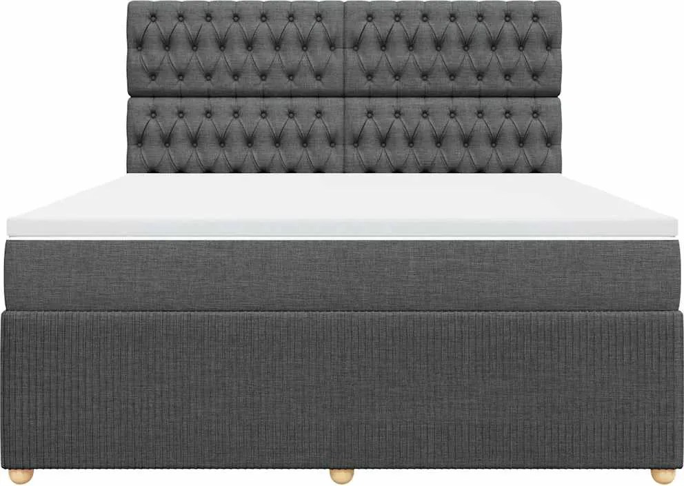 Box spring postel s matrací tmavě šedá 180x200 cm textil 3292143