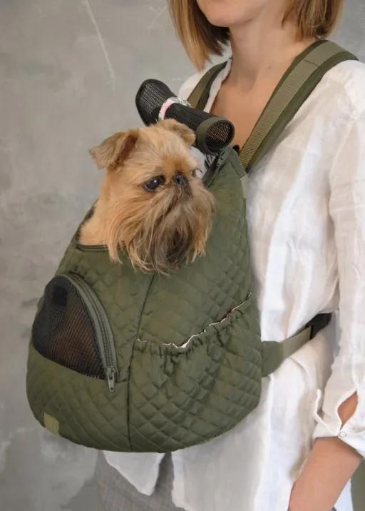 Pet Amour Cestovní batoh pro psy a kočky MARGARET khaki Velikost: M