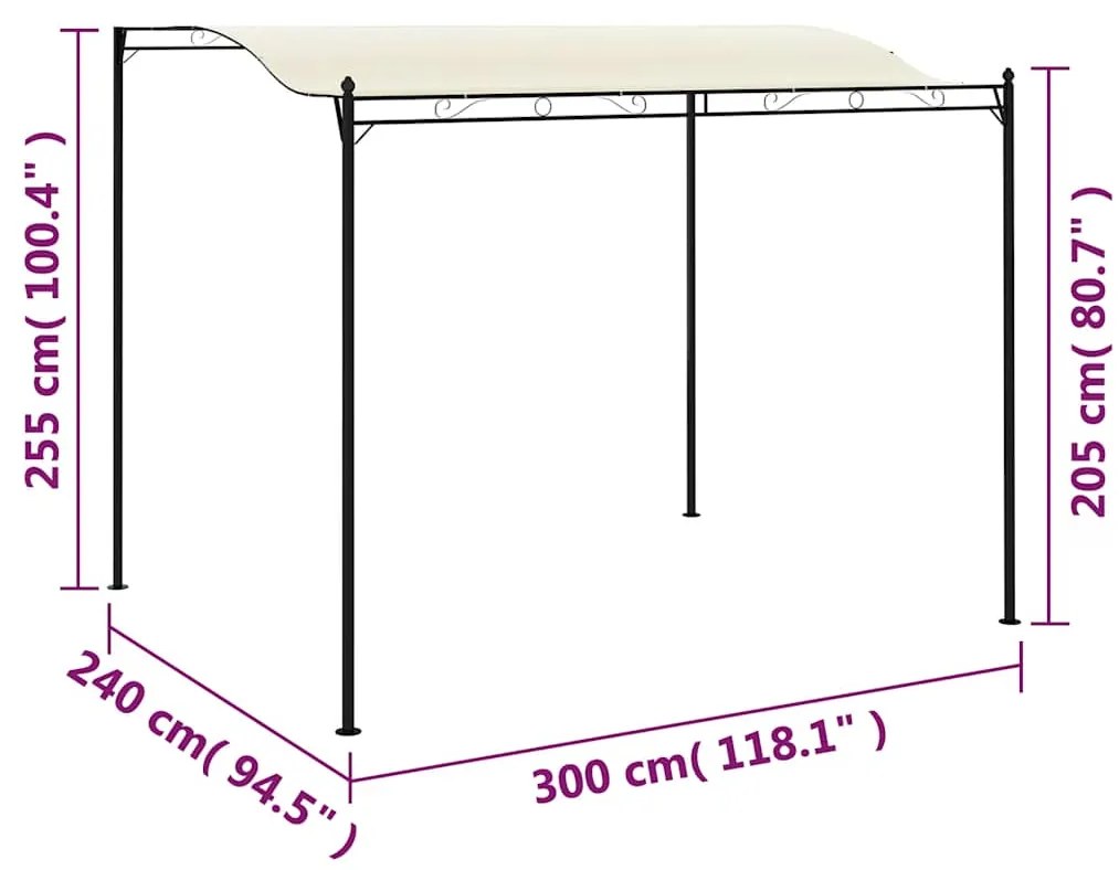 vidaXL Marketos Zahradní altán plátěný krémově bílý