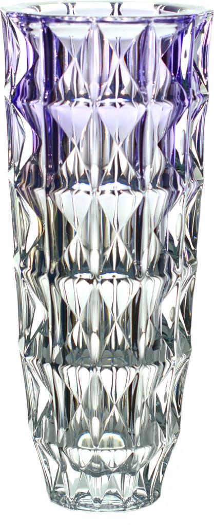 Váza Diamond, bezolovnatý crystalite, barva fialová, výška 330 mm