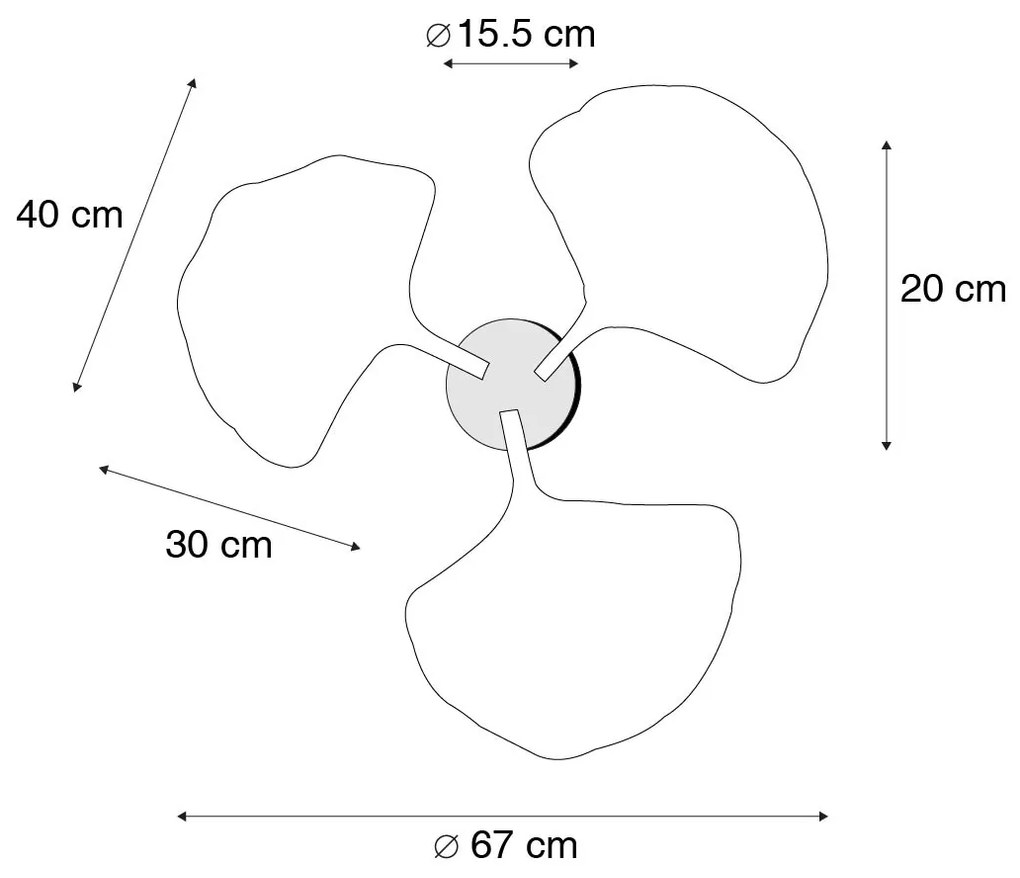 Orientální stropní svítidlo mosazné s černou 3-světlo - Louka
