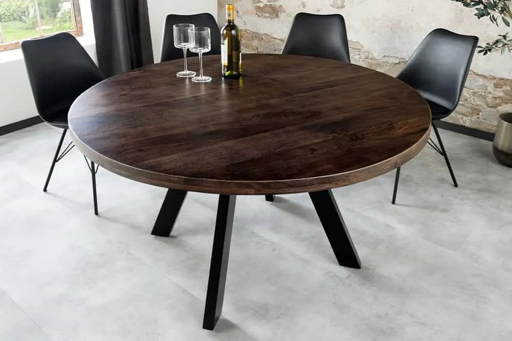 Kulatý jídelní stůl Thunder 120 cm hnědé mango