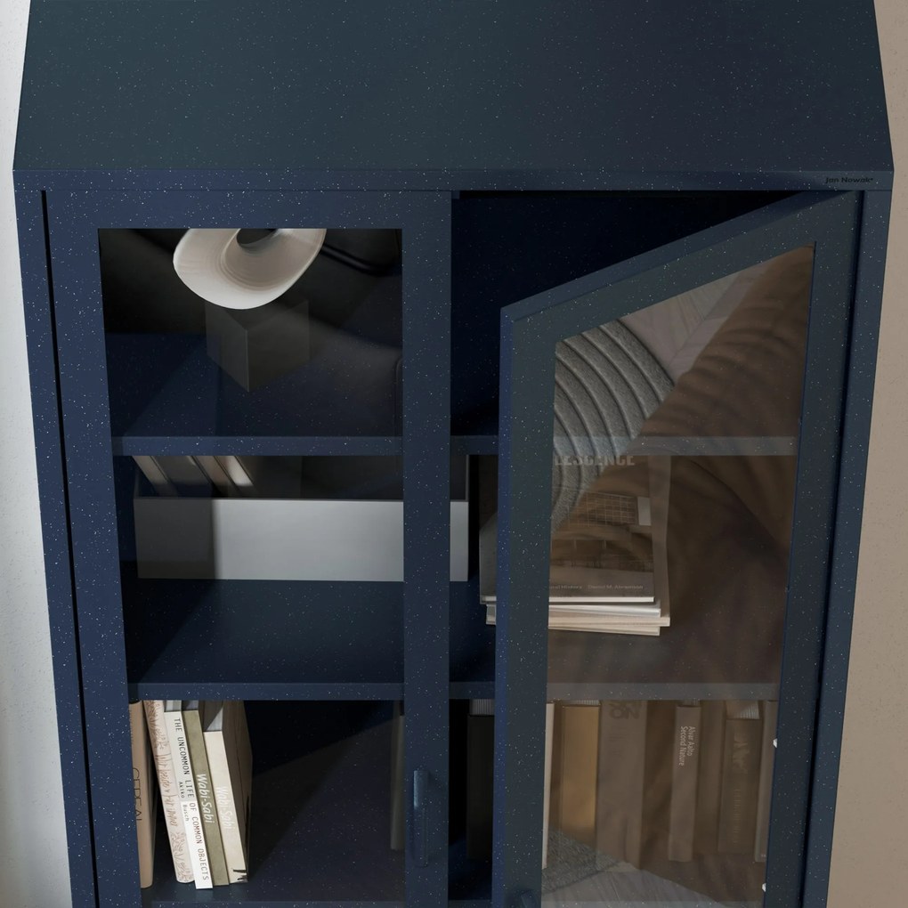 Vitrína ANGELO, 800 x 1850 x 450 mm, Modern: granátová barva