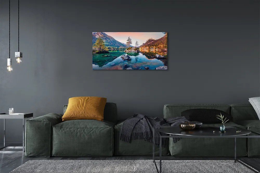 Obrazy na plátně Německo Alpy podzim Horské jezero 125x50 cm