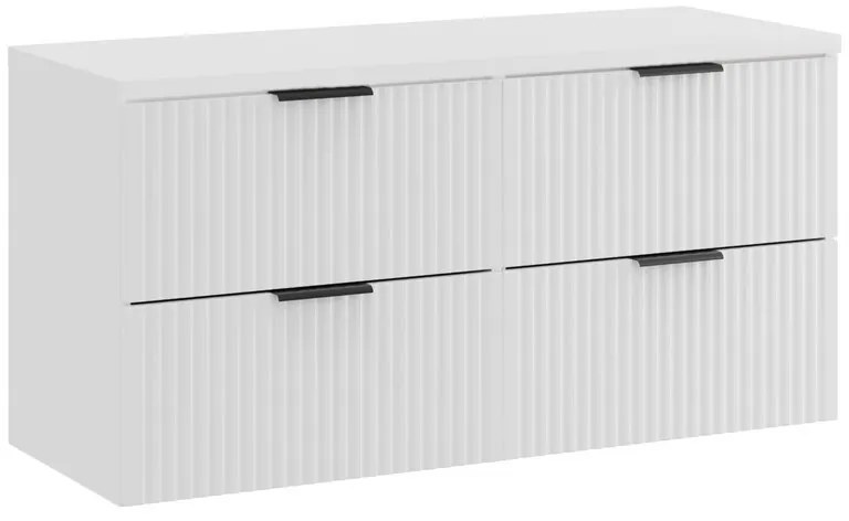 Závěsná skříňka pod umyvadlo Casad s deskou 120 cm bílá