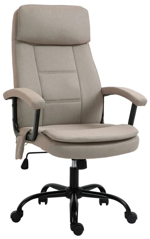 Vinsetto Masážní kancelářská výškově nastavitelná otočná židle, ergonomická, béžová 63 x 70 x 112-121 cm 921-308BG