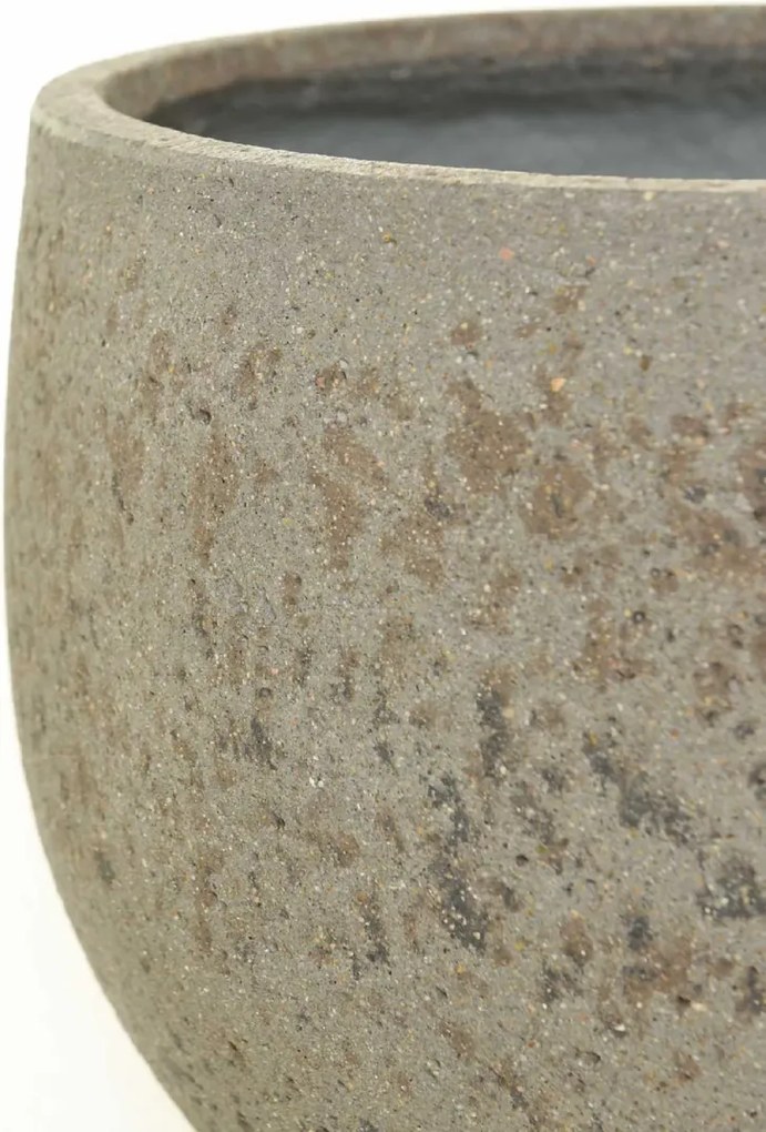 Kulatý květináč RAFIOT, vláknocement, 40x34 cm, šedý