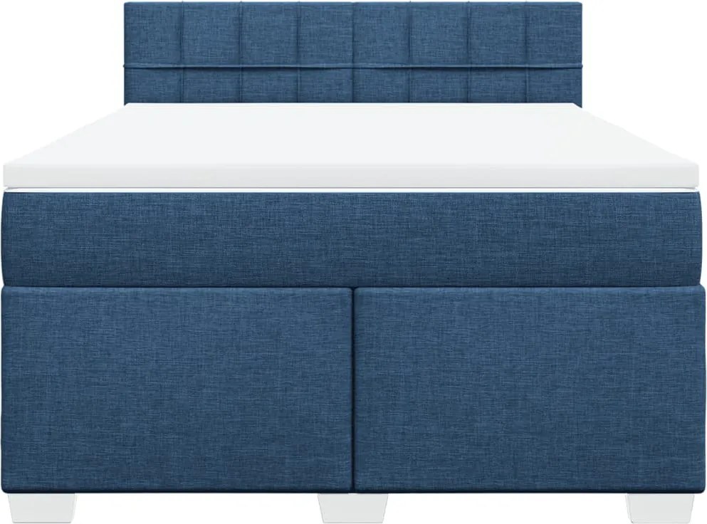Box spring postel s matrací modrá 140x200 cm textil 3285917