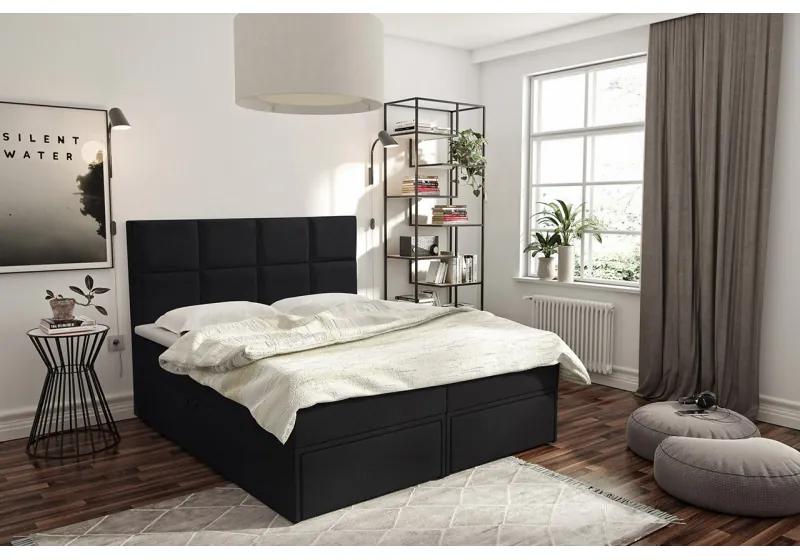 Kontinentální postel Hudson Lux 2, Rozměr postele: 140x200, Potah:: ekokůže Soft 017