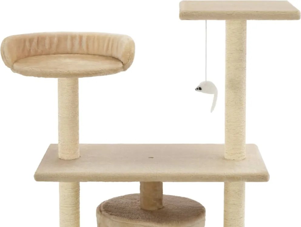 Škrabadlo pro kočky se sisalovými sloupky 95 cm béžové 170514