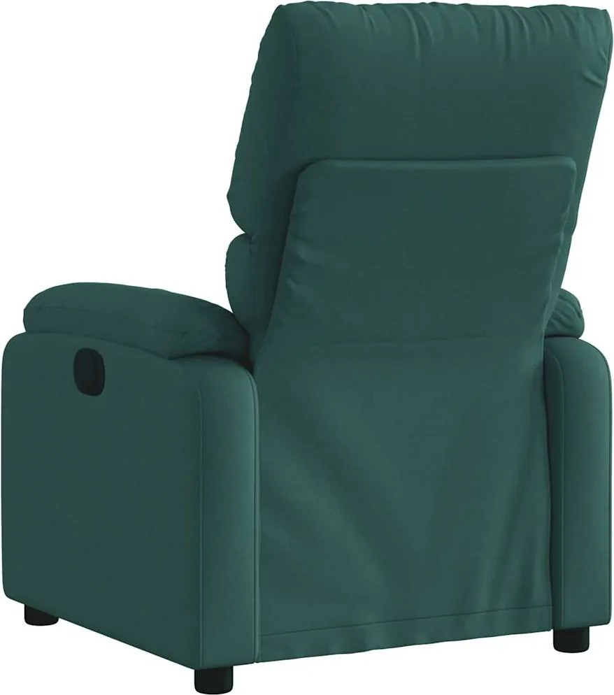 Elektrické polohovací křeslo tmavě zelené textil 3204806