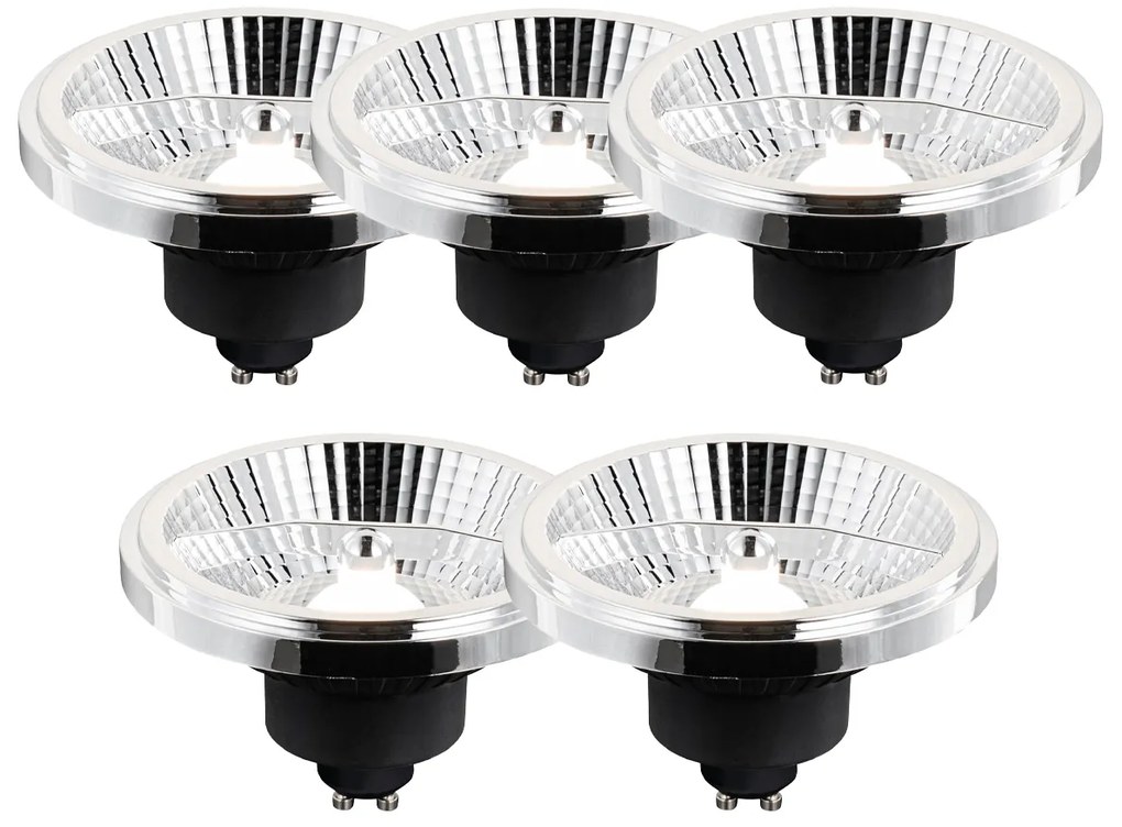 Sada 5 LED žárovek GU10 AR111 10W 800 lm 2700 - 3700K s 3-stupňovým stmíváním v Kelvinech