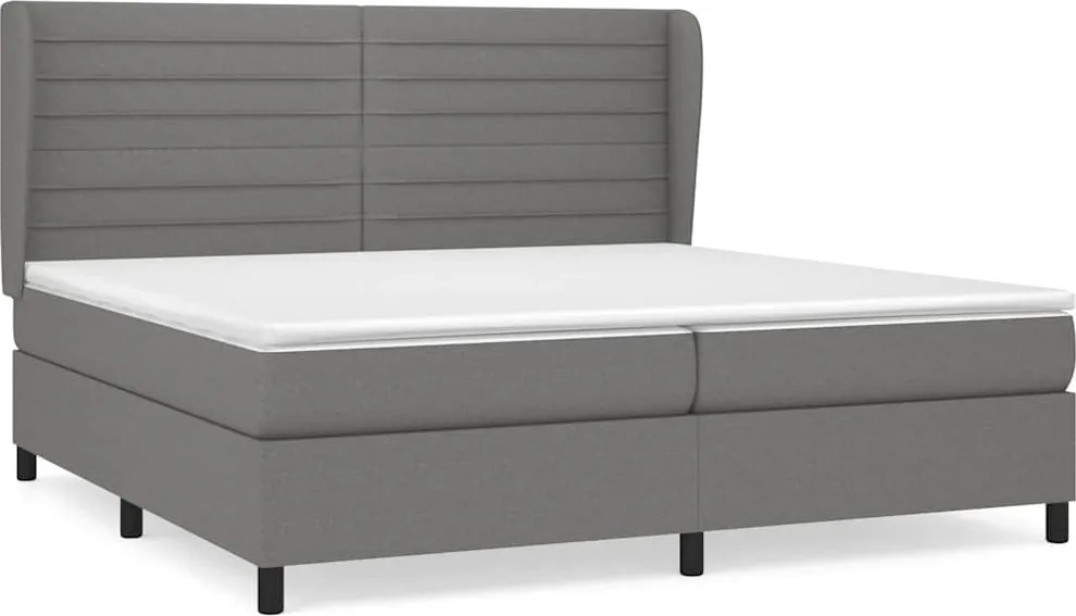 Box spring postel s matrací tmavě šedá 200x200 cm textil 3128070