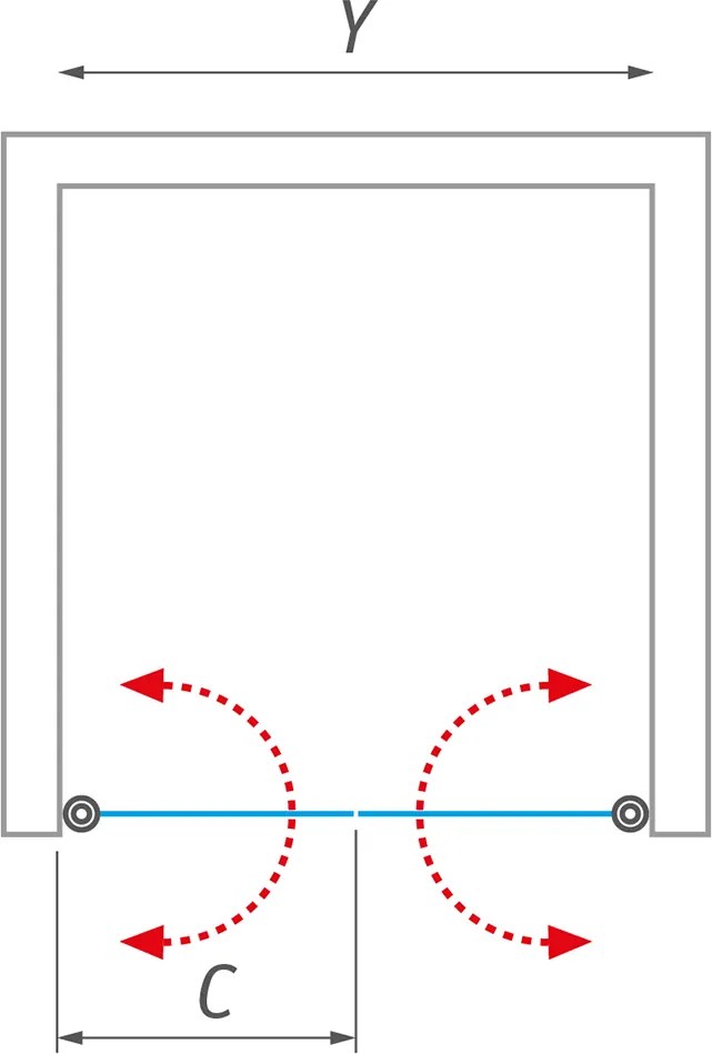 Roltechnik Outlet Dvoukřídlé sprchové dveře LZCN2 pro instalaci do niky - bez vaničky Varianta: šířka: 120 cm, orientace: UNI - (LZCN2 - 230-1200000-00-02), Barva profilů a typ výplně: profily: brillant, výplň: transparent