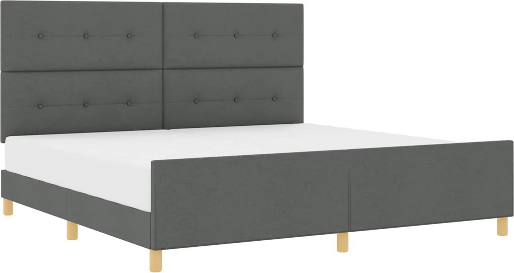 Rám postele s čelo Tmavě šedá 200 x 200 cm textil 3344754