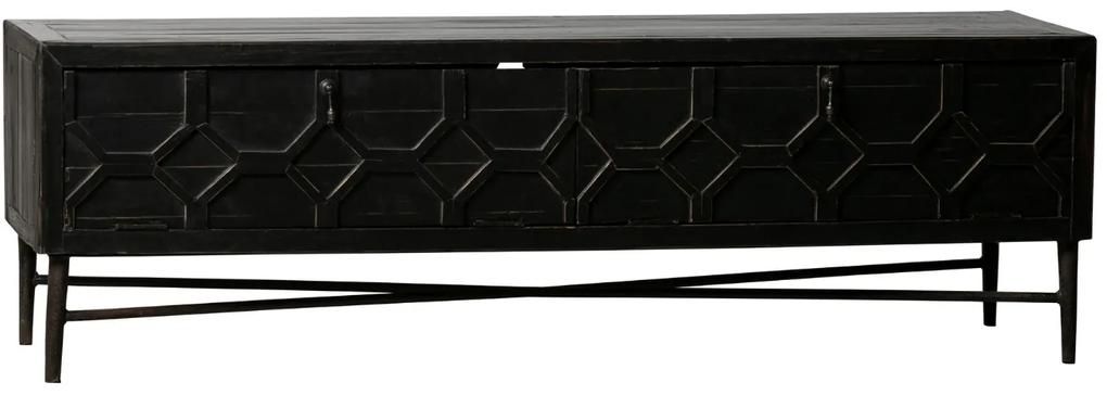 OnaDnes -20% Hoorns Černý borovicový TV stolek Morten 165 x 45 cm