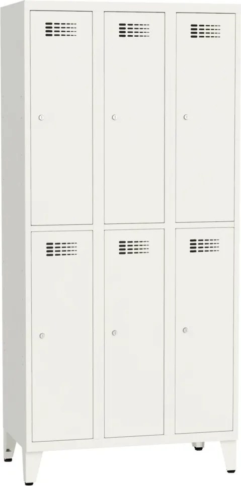 MALOW Šatní skříň dělená Sus 332 W šířka 900 mm [světle šedá, světle šedá, cylindrický zámek]
