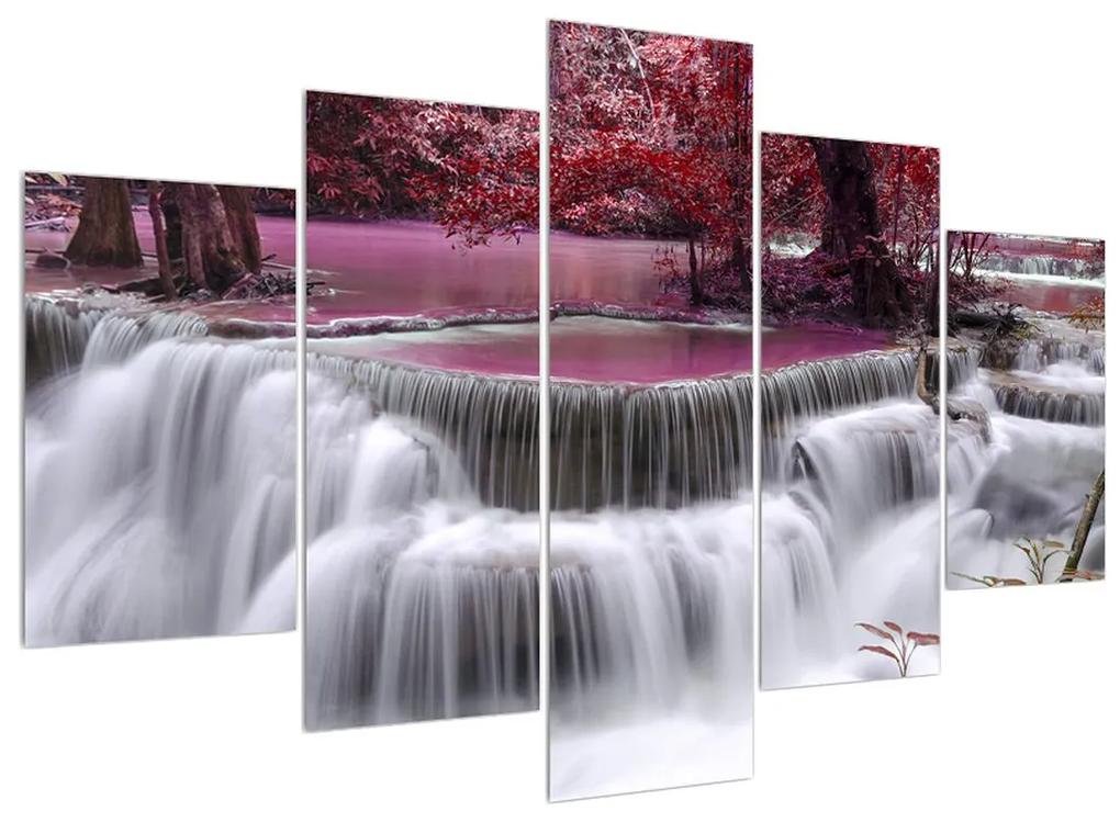 Obraz podzimních vodopádů (150x105 cm)