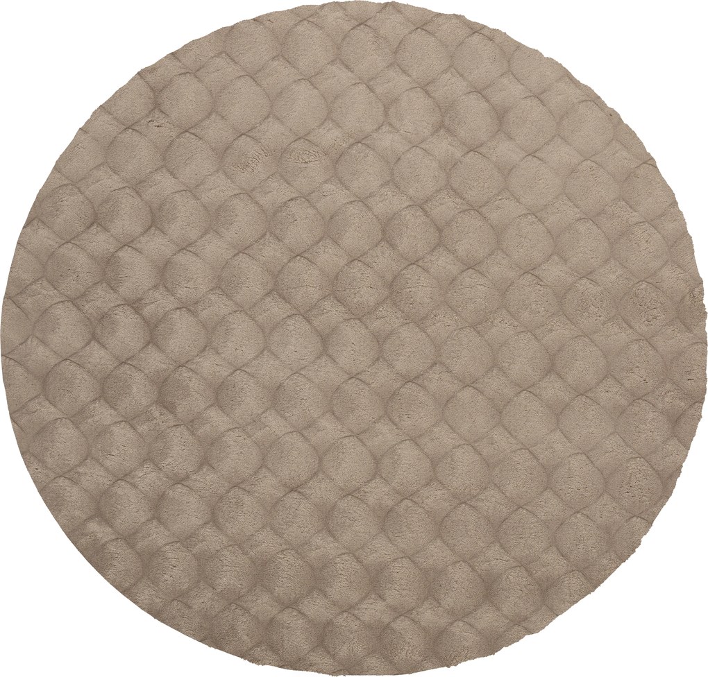 Kusový koberec Diamond Cut 800 Taupe kruh, 200x200 (priemer) kruh, hnedá, obývacia izba, Obsession