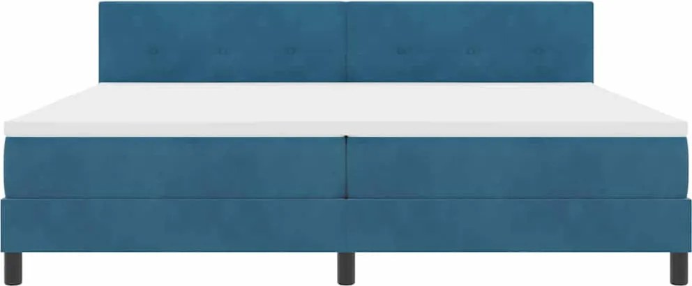 Postel s boxspringem s čelo Tmavě modrá 200 x 200 cm samet 3339198