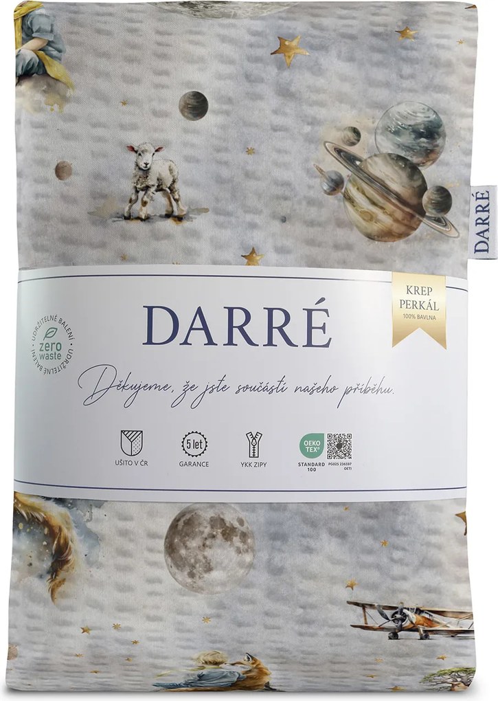 Krepové perkálové prodloužené povlečení Zasněný Malý princ Velikost: 140 x 220 + 70 x 90