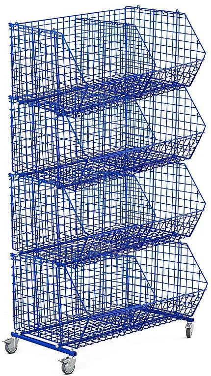 FEROPLAST spol. s.r.o Průmyslový úložný koš KS8, kompletní set 4 košů na kolečkách