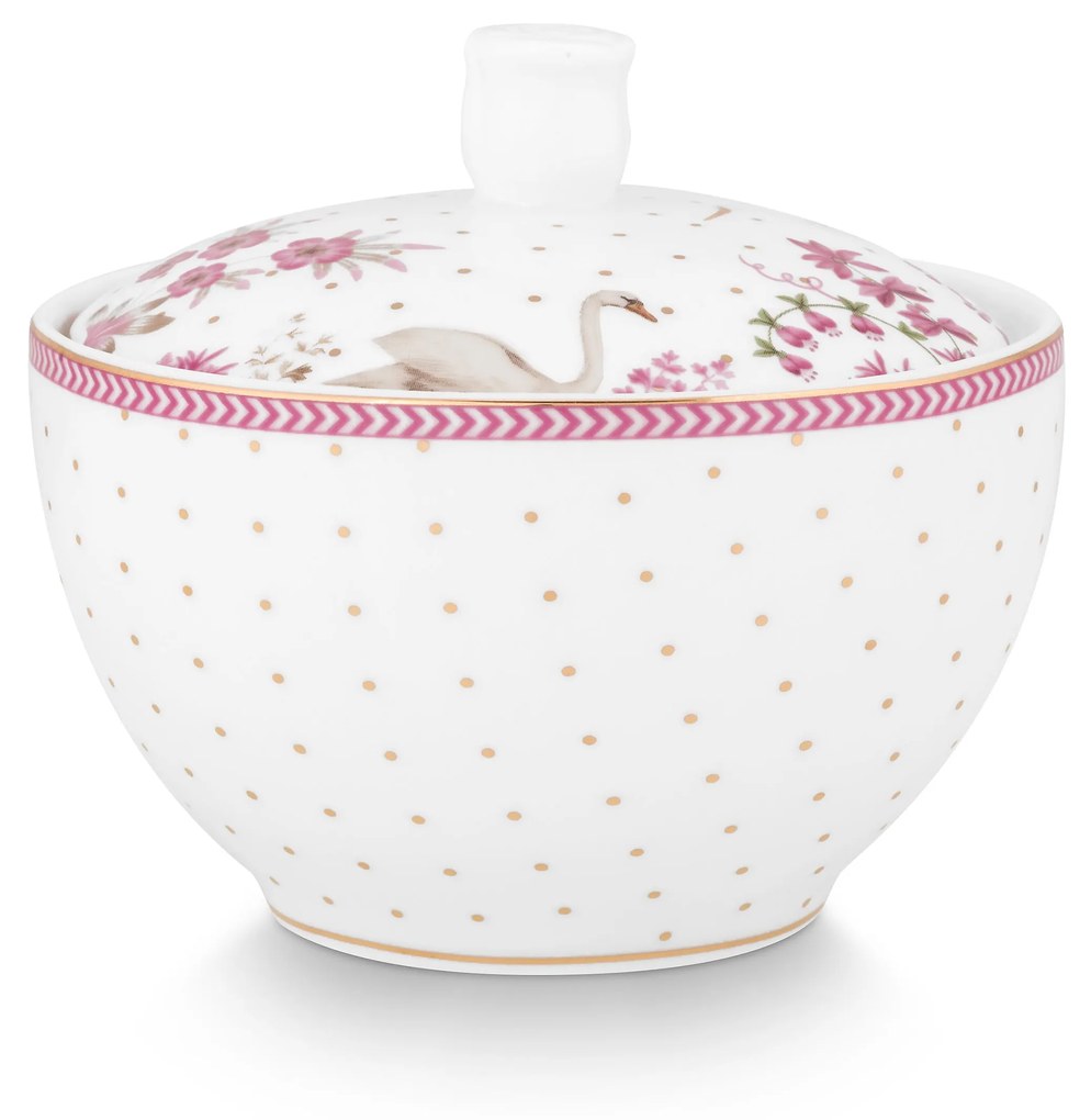 Pip Studio Jolie Dots Gold cukřenka 300ml, růžová (Porcelánová cukřenka)